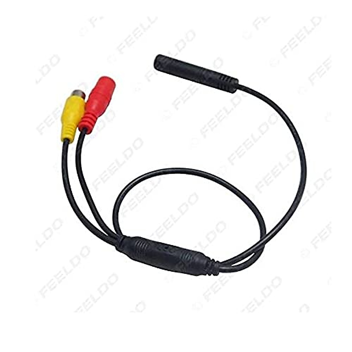 AN81 - RULGS 1PC Car Backup Reverse Camera 4-Pin Male to CVBS RCA Female Connector Signal Power Adapter Wire Harness