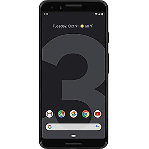 Pixel Phone 3-128GB - US Warranty - Just Black - (Renewed)