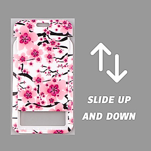 BKBKAAK Pink Flower Lanyard with ID Badge Holder and Retractable Reel Clip Girls Aesthetic Lanyard with ID Card Nametag Badge Holder for Keys School Office