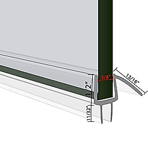 Serene Valley Frameless Shower Door Seal Strip for 3/8" Glass, Super Clear and Strong Material for Water Blocking - 78" Doorside Strip Plus 78" Bottom Strip, 2pcs