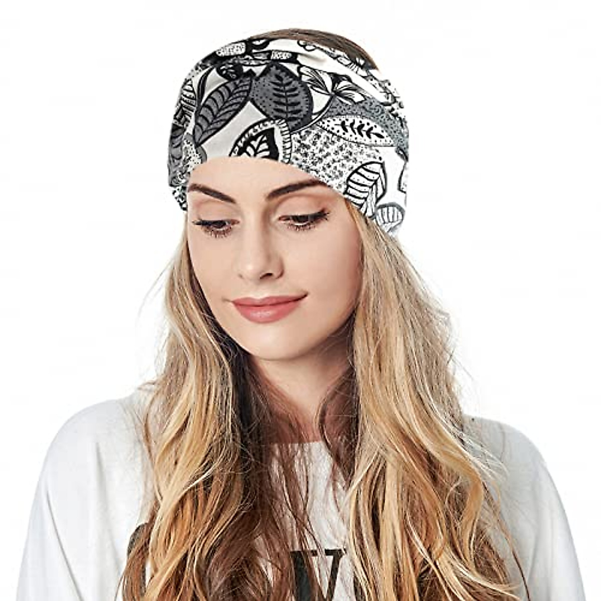 Sports Headband Elastic Running Headband Wide Non-Slip Wicking Headband Sweatband Yoga Elastic Heardband for Women