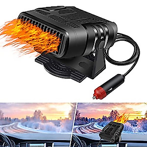 Car Heater Defroster, 12V 120W Auto Defogger 360° Rotatable Fast Heating Quickly Defrost 2 in 1 Auto Car Windshield Portable Heater Cooling Fan