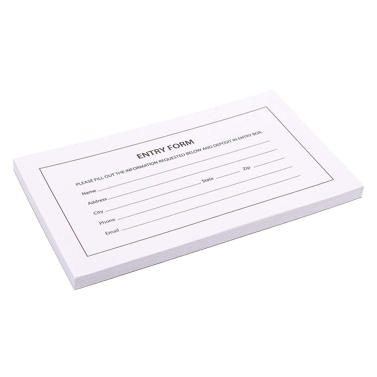 1000 Entry Forms - 10 Pads with 100 Sheets Per Pad - Entry Cards for Contests, Raffles, Ballots, Drawings, 6.2 x 3.7 Inches