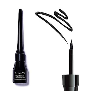 Liquid Eyeliner by Almay, Waterproof, Fade-Proof Eye Makeup, Easy-to-Apply Liner Brush, 221 Black, 0.1 Oz