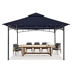 MASTERCANOPY Outdoor Garden Gazebo for Patios with Stable Steel Frame(10x12, Navy Blue)