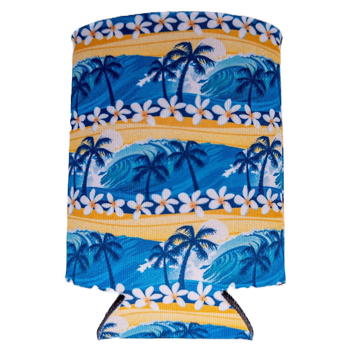 Waves Tropical Beach Pattern Collapsible Can Coolie