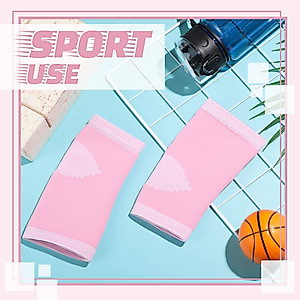 Tarpop 3 Pair Ankle Compression Sleeves for Kids Ankle Brace Compression Sleeves Foot Arch Support Sleeve Sock for Girls Ankle Sports Running Dance Fitness Gymnastics (Pink, Medium)