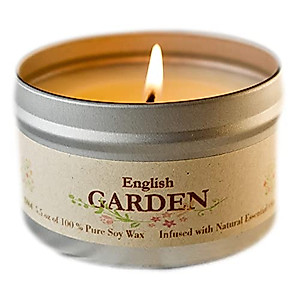 English Garden - Floral Aromatherapy Soy Candle for Stress Relief, Relaxation, Anxiety, Comfort & Sleep- Mixed Scents of Lilac, Rose & Jasmine-Soy Wax Infused w/Natural Oils, Made in The U.S.A.