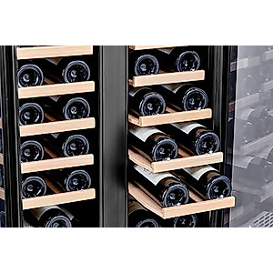 Honeywell 36 Bottle Dual Zone Compressor Wine Cooler Refrigerator, Large Freestanding Wine Cellar For Red, White, Champagne or Sparkling Wine, Digital Temperature Control, Stainless Steel