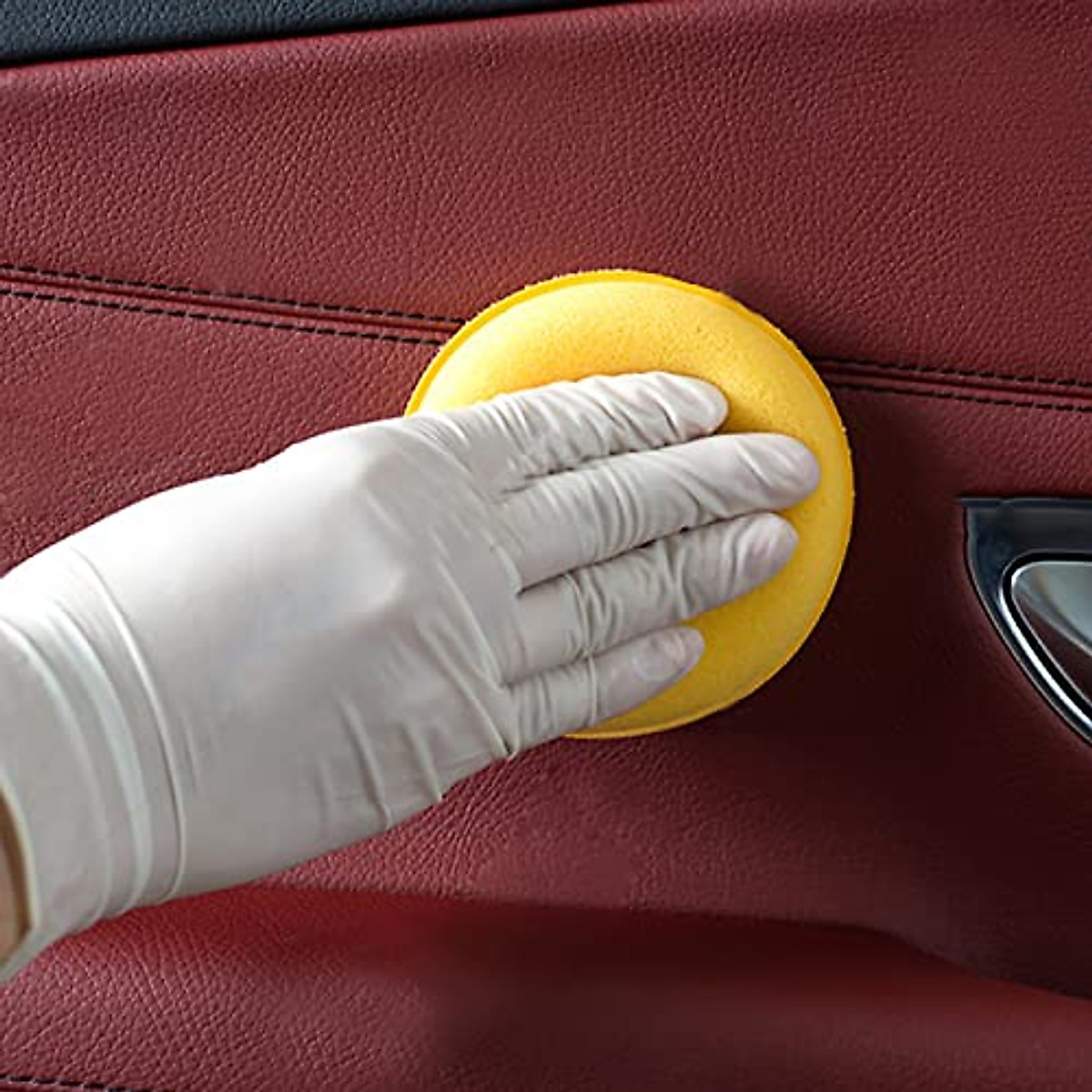 Fasmov 36 Pack 4" Foam Applicator Pads, Super Soft Car Cleaning Yellow Round Car Foam Sponge Foam Applicator Pad Washing Foam Sponge Cleaning Tool for Car Microfiber Sponge