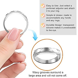 Ring Sizers for Loose Rings Ring Guards for Loose Rings Fit Any Rings, Invisible Ring Size Adjuster Never Sliding Off and Spinning (12 pcs)