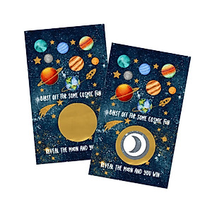Cosmic Space Scratch Off Game Cards (30 Pack) - Fun Baby Shower Games, Moon Wedding Activities, Lottery Tickets for Door Prizes, Raffle Drawings, Instant Win Scratchers, Celestial Bridal Shower Favors