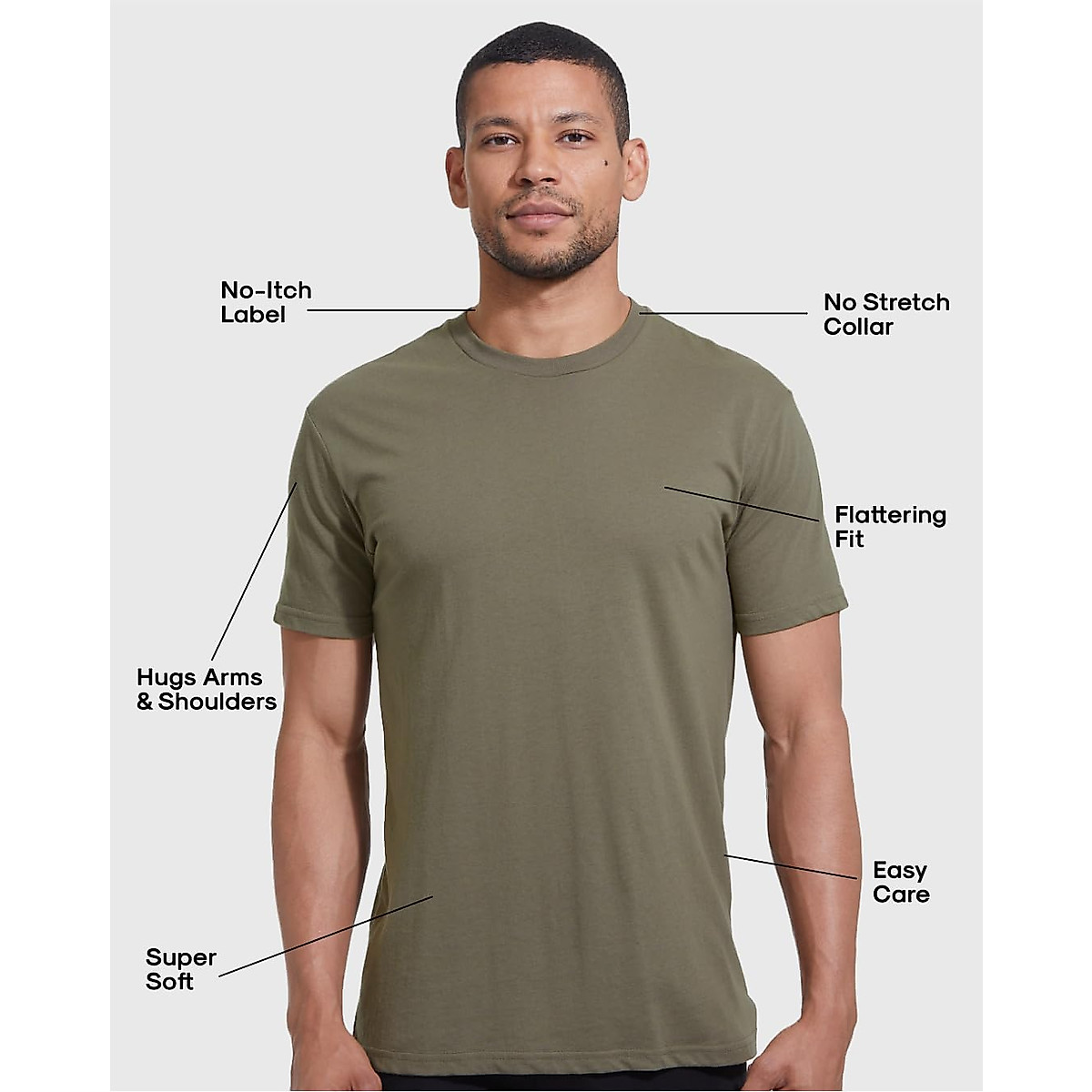 True Classic Tees | Premium Fitted Men's T-Shirts | Crew Neck | Classic 5-Pack | X-Large