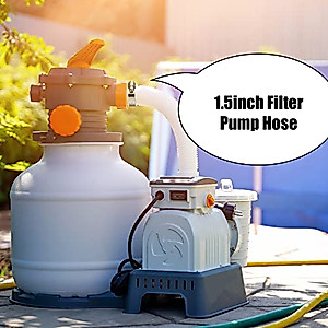 1.5 Inch Pool Hose for Above Ground Pools Diameter Pool Pump Replacement Hose 59 Inch Length Swimming Pool Hose with Hose Clamps (16 Pcs)