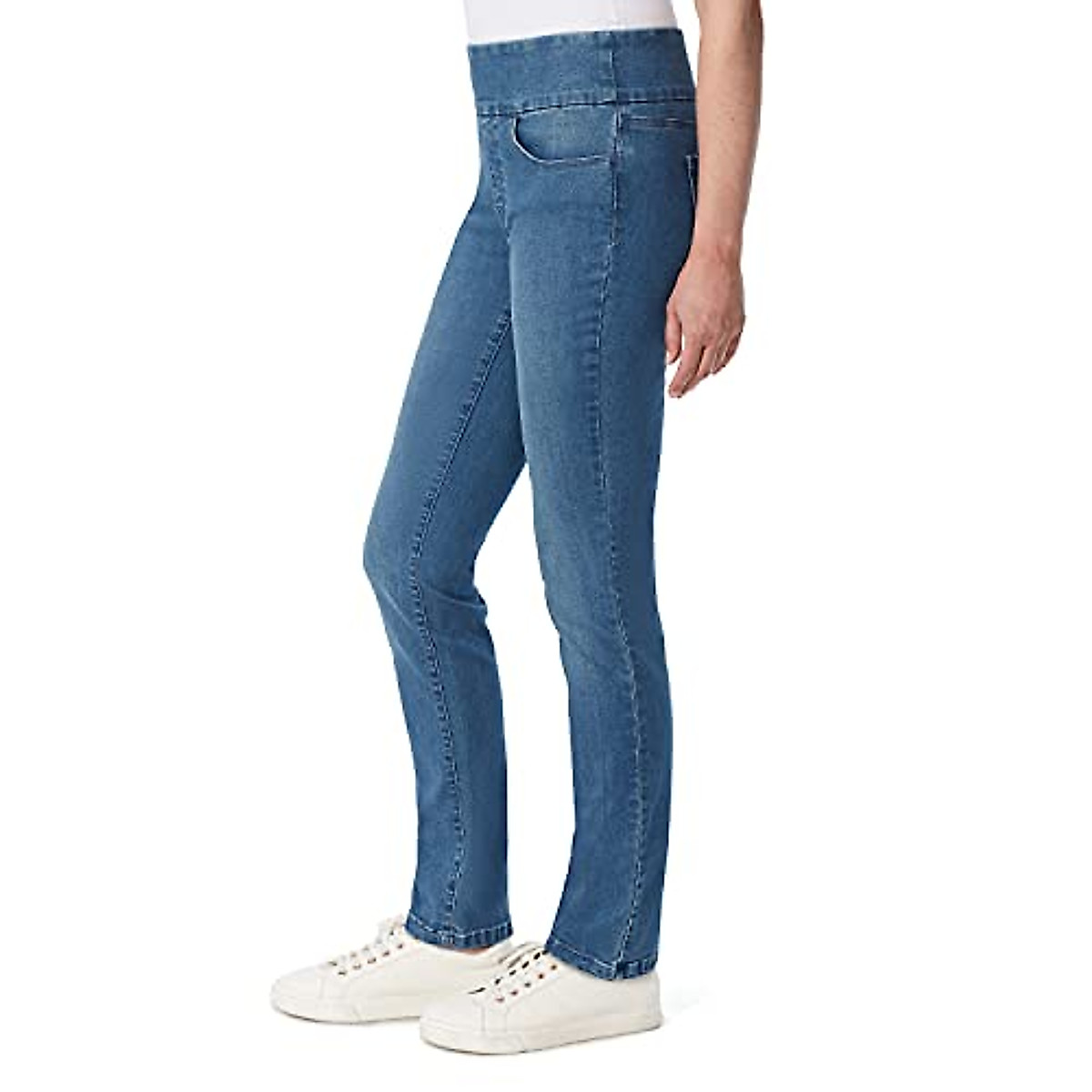 Gloria Vanderbilt womens Amanda Pull on High Rise Jeans, Frisco, 10 US