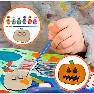 JOYIN 52 Pcs Halloween Craft Kid Wooden Magnet Creativity Arts & Crafts Painting Kit, DIY Rock Painting Craft Kits for Kids Halloween Party, Birthday Parties and Toddler Crafts