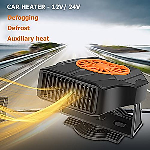 2023 Upgraded 12V Car Heater, YYoomi 150W Electronic Auto Defrost Defogger, 2 in 1 Portable Heating/Cooling Fan for Truck, 3-Outlet, Plug Into Cigarette Lighter, 360 Degree Rotary