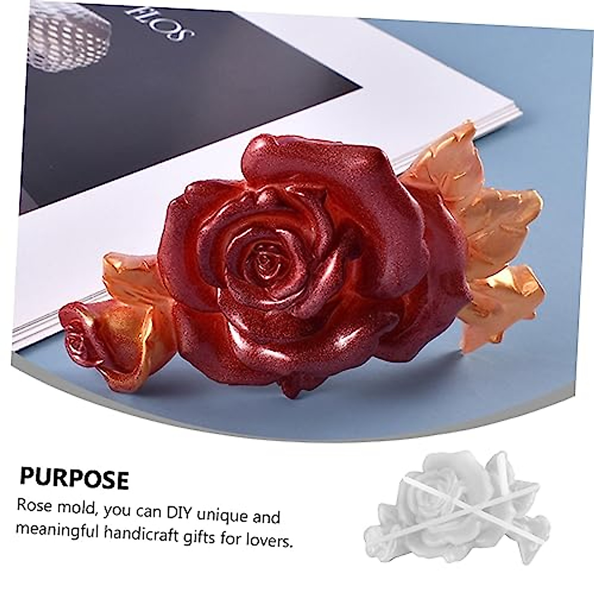 Didiseaon 1pc Ornament Silicone Mold Resin Silicone Molds Car Trim Resin Tray Resin Brooch Resin Casting Molds Agate Silicone Desktop Ornament Casting Mould Rose Making Tray Ornament Mold