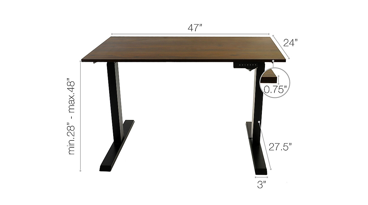 TechOrbits 47 Inch Electric Standing Desk – Adjustable & Modern