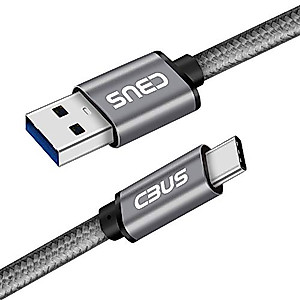 CBUS 8-inch Short Length Space Gray Heavy-Duty Braided USB-C 3.1 to USB-A 3.0 SSD Hard Drive Cable Compatible with LaCie, SanDisk, G-Drive, Samsung T5/X5, My Passport, Seagate Fast, Transcend StoreJet