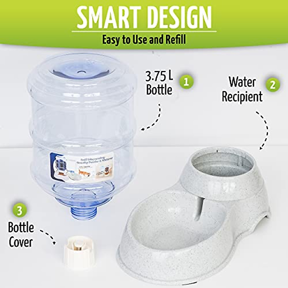 Zone Tech - Premium Quality Durable Self-Dispensing Gravity 3.7 Liters Pet Waterer