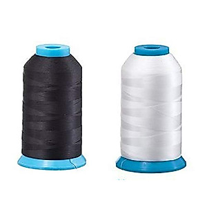 Embroidex Set of 2 Huge Bobbin Thread for Sewing and Embroidery Machine 1 Black and 1 White 5500 Yards Each - Polyester