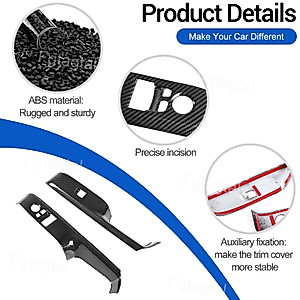 Fit for Toyota Supra GR A90 A91 MK5 2019-2024 ABS Window Lift Switch Cover, Carbon Fiber Pattern Window Lift Switch Panel Decoration Frame Trim Cover, 2PCS, Carbon Fiber Carbon Black