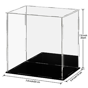 LileZbox Acrylic Display Case,Versatile Collectibles Display Showcase for Action Figures Toys,1 Pack (Black, 13.7x9.8x5.9 Inch)