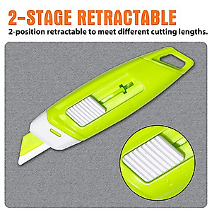 XW Ceramic Safety Box Cutter, Handy Pocket Knife, Mini Magnetic Carton and Package Opener with Safety Lock, 4-pack