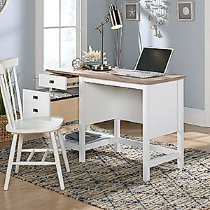 Sauder Cottage Road Pedestal Desk, Soft White Finish