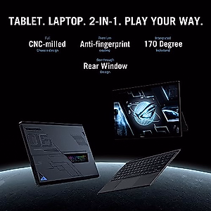 ASUS ROG Flow Z13 (2023) Gaming Laptop Tablet, 13.4” Nebula Display 16:10 QHD 165Hz, GeForce RTX 4050, Intel Core i9-13900H, 16GB LPDDR5, 1TB PCIe SSD, Wi-Fi 6E, Windows 11, GZ301VU-DS94,Black