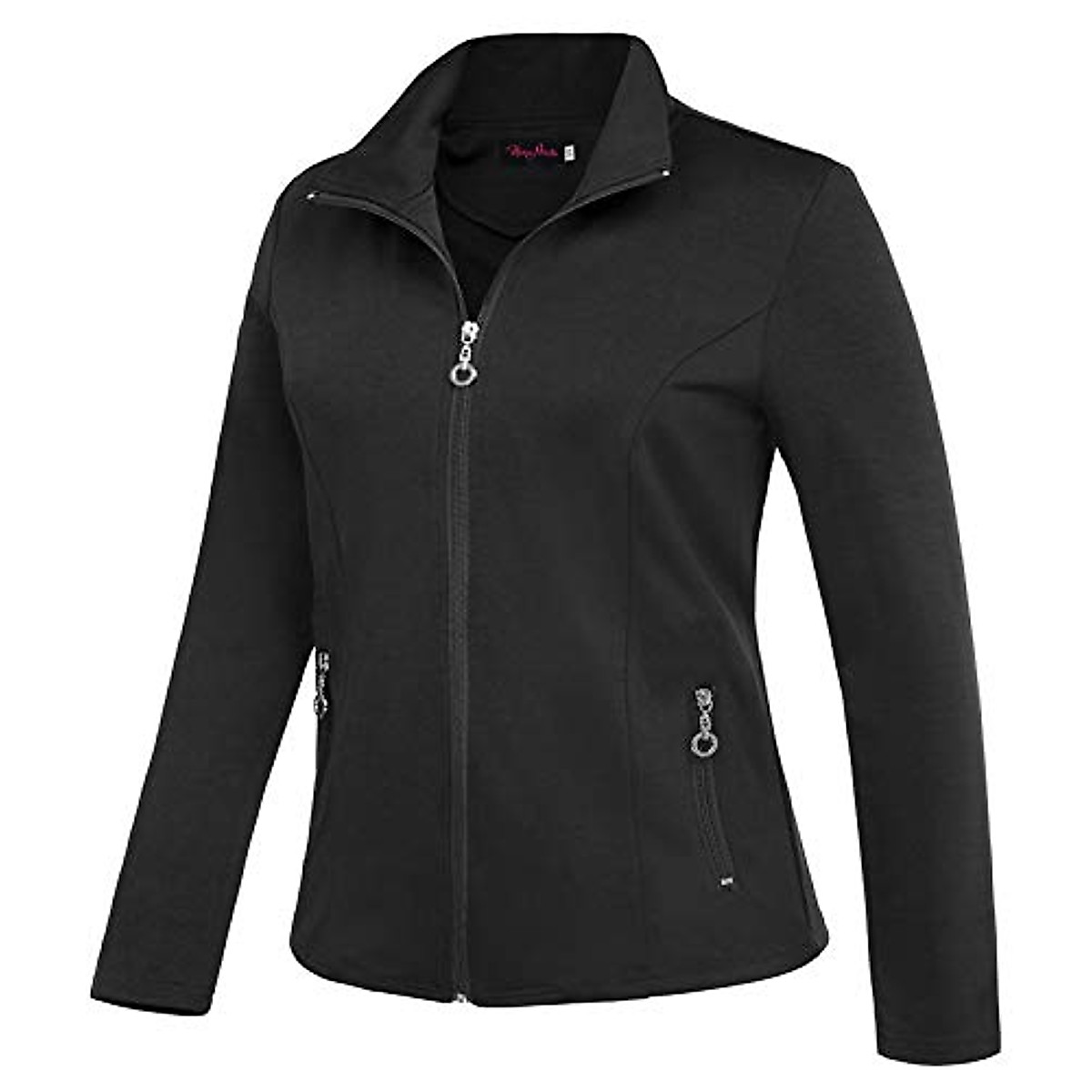 Hanna Nikole Womens Plus Size Long Sleeve Full Zip Up Jacket for Outdoor 18W Black