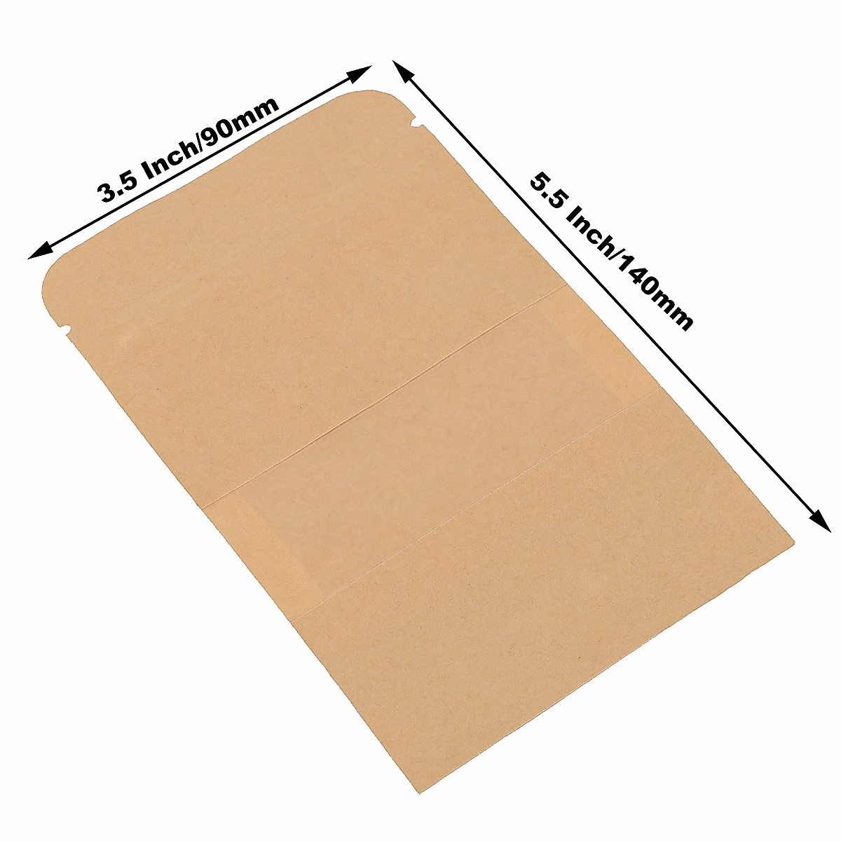 SHEUTSAN 500 Pack Kraft Bags with Window, 3.5 x 5.5 Inches Stand Up Storage Pouches Ziplock Sealing Packaging Paper Bag Resealable Sample Bags for home and business use