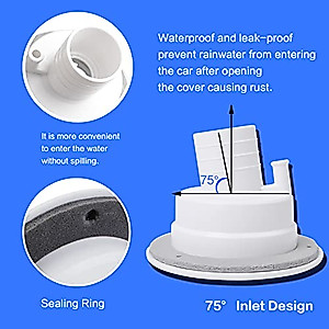 iztor Fresh Water Gravity lnlet Hatch Filler Cap for RV Tanks Caravan Camping Trailer Motorhomes Parts (White)