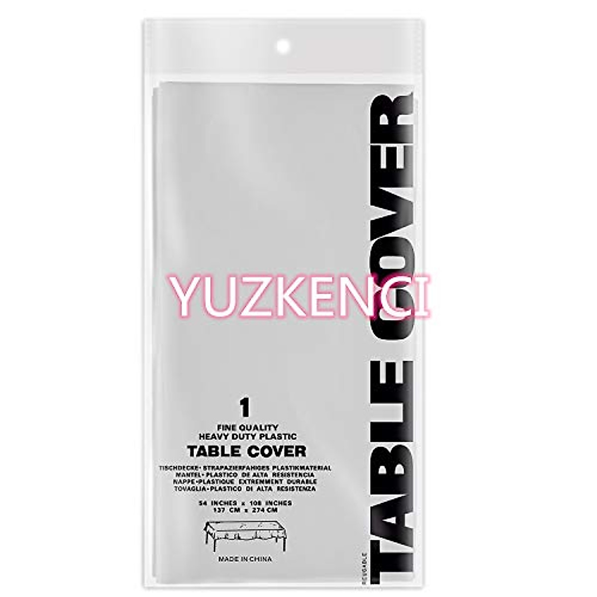 YUZKENCI Assorted Color 6 Pack Premium Disposable Plastic Tablecloth 54 Inch. x 108 Inch. Rectangle Table Cover