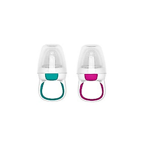 OXO Tot Silicone Self-Feeder 2 Pack Teal/Pink
