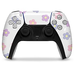 WraptorSkinz Skin Wrap compatible with Sony PS5 DualSense Controller Pastel Flowers (CONTROLLER NOT INCLUDED)