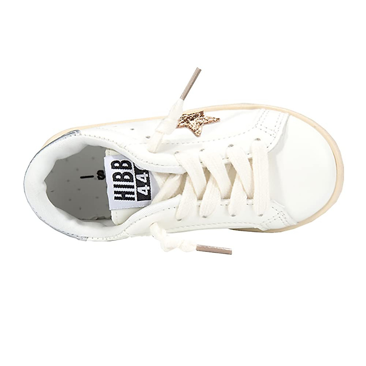 XinYiQu Kids Sparkle Star Sneakers Casual Sports Running Shoes for Girls Boys 13.5 M US Little Kid,Gold