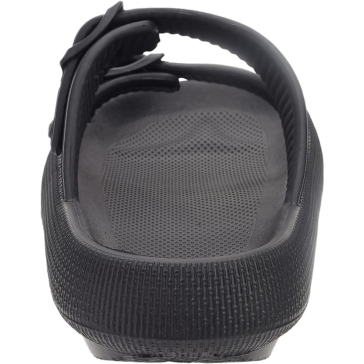 BRONAX Cloud Slides for Women Shower Pillow Slippers Cushion Bathroom Pool Extra Thick Sole Adjustable Double Buckle Foam Beach Sandals Ladies Soft Size Black