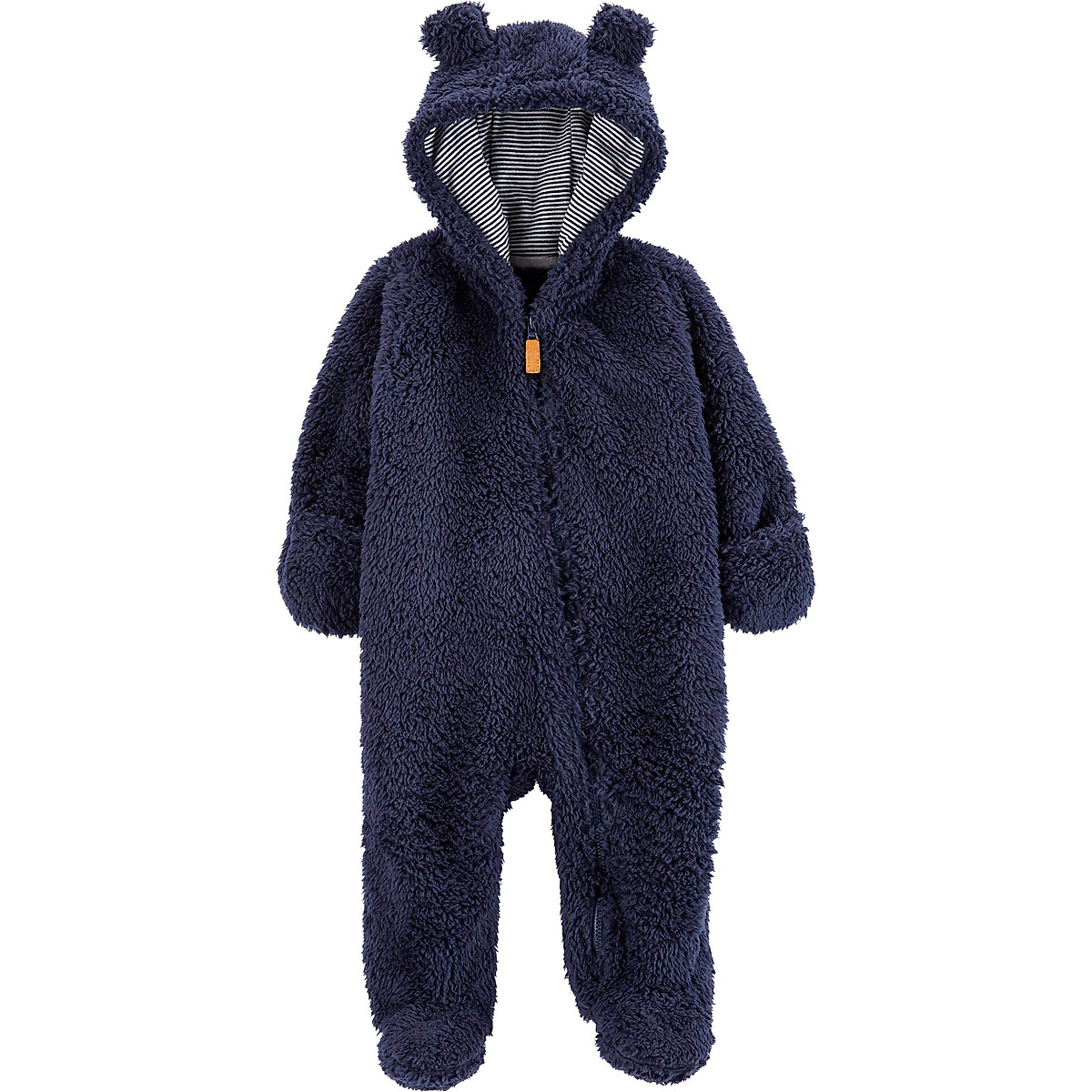Carter's 0-9 Months Hooded Sherpa Bunting Pram (Navy Sherpa, 3 Months)