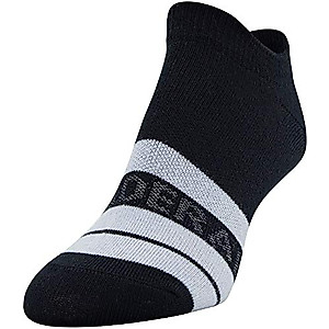 Under Armour Women's Essential 2.0 Lightweight No Show Socks, 6-Pairs , Black/Gray Assorted , Medium