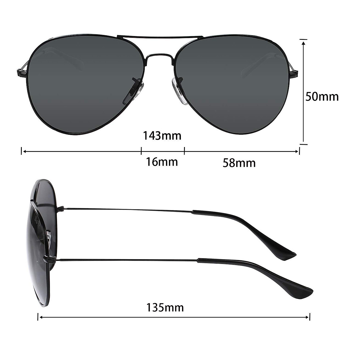 Bio-th Sunglasses for Women - Polarized Aviator Sunglasses, UV Protection, Trendy Metal Mirror Frame, Lentes de Sol Hombre