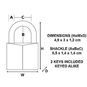 Master Lock 4130KA-314 Key Padlock with Brass Body, Gold, 4,9 x 3 x 1,2 cm