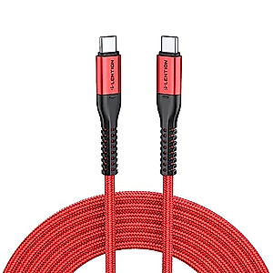 LENTION USB C to USB C Cable 3.3ft 100W, Type C 20V/5A Fast Charging Braided Cord Compatible New MacBook Pro/Air, iPad Pro/Air/Mini, Surface, Switch, and More(Red)