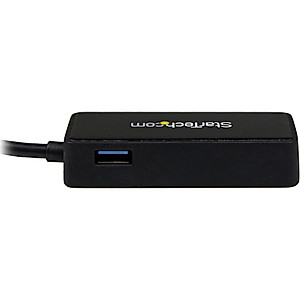 StarTech.com USB 3.0 Ethernet Adapter - USB 3.0 Network Adapter NIC with USB Port - USB to RJ45 - USB Passthrough (USB31000SPTB), Black, 0.7" x 1.4" x 5" x 5"
