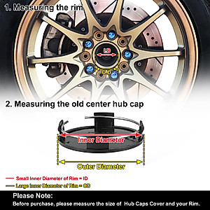 X AUTOHAUX 4 Pcs Universal 65mm Dia 4 Clips Wheel Tyre Center Hub Caps Cover Black for Auto Vehicle