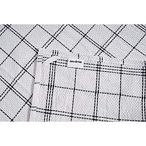 Casa De Lan 6 Pack Cotton Kitchen Cloth Set - Dish Wipes for Kitchen - Matty Checkered Towels - Tea Towels for Kitchen - Hand Cloths - 100% Ring Spun Cotton - 20'' x 30'' - Black