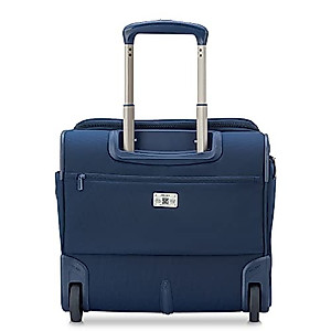 DELSEY Paris Helium DLX Softside Luggage Under-Seater with 2 Wheels, Navy Blue, Carry on 16 Inch