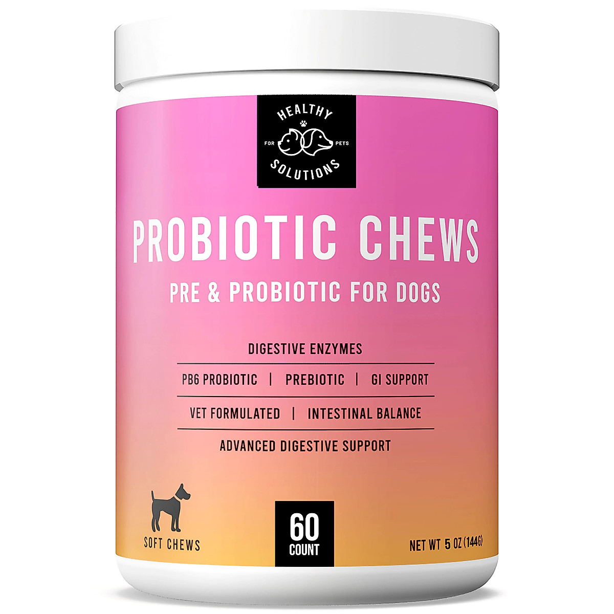 Probiotics for Dogs & Calming Chews Bundle - 60 Soft Chews Each - Dog Probiotics and Digestive Enzymes with Anti-Anxiety Relief Chews - Vet Strength Pet Supplement - Made in USA