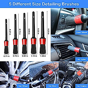 20Pcs Car Detailing Brush Set, Car Wheel Tire Brush Set, Car Detailing Kit with 17" Rim Wheel Brush, Tire Brush, Car Cleaning Kit for Cleaning Wheels, Interior, Exterior, Dashboard, Leather, Air Vent